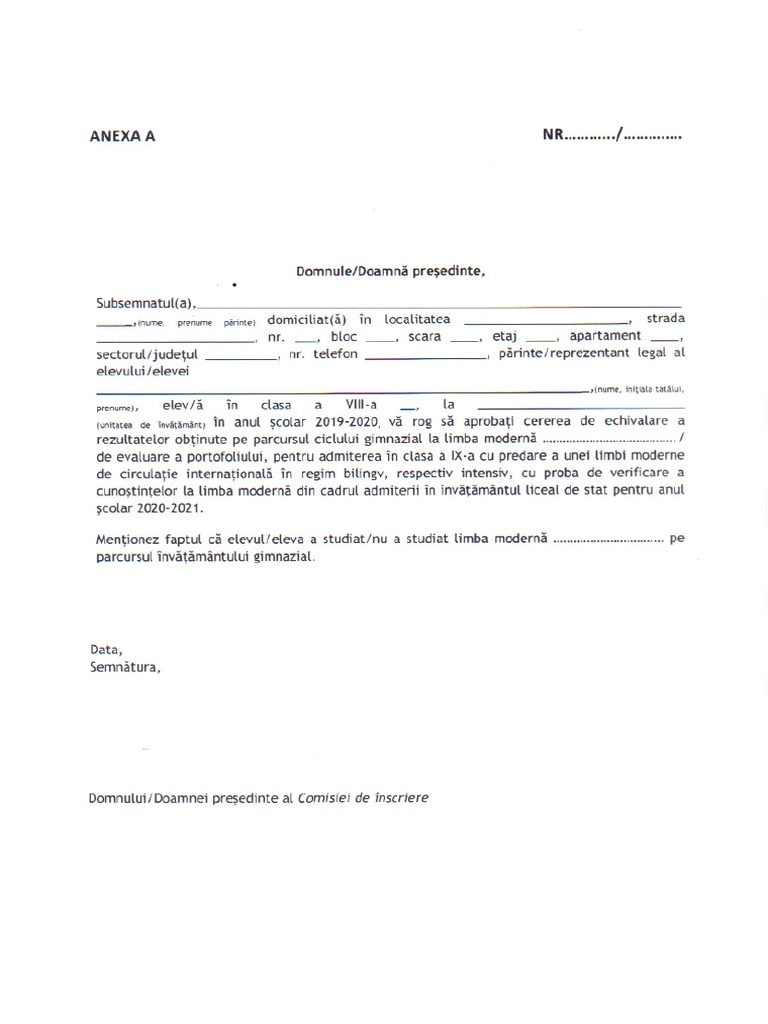 Cerere Echivalare | PDF