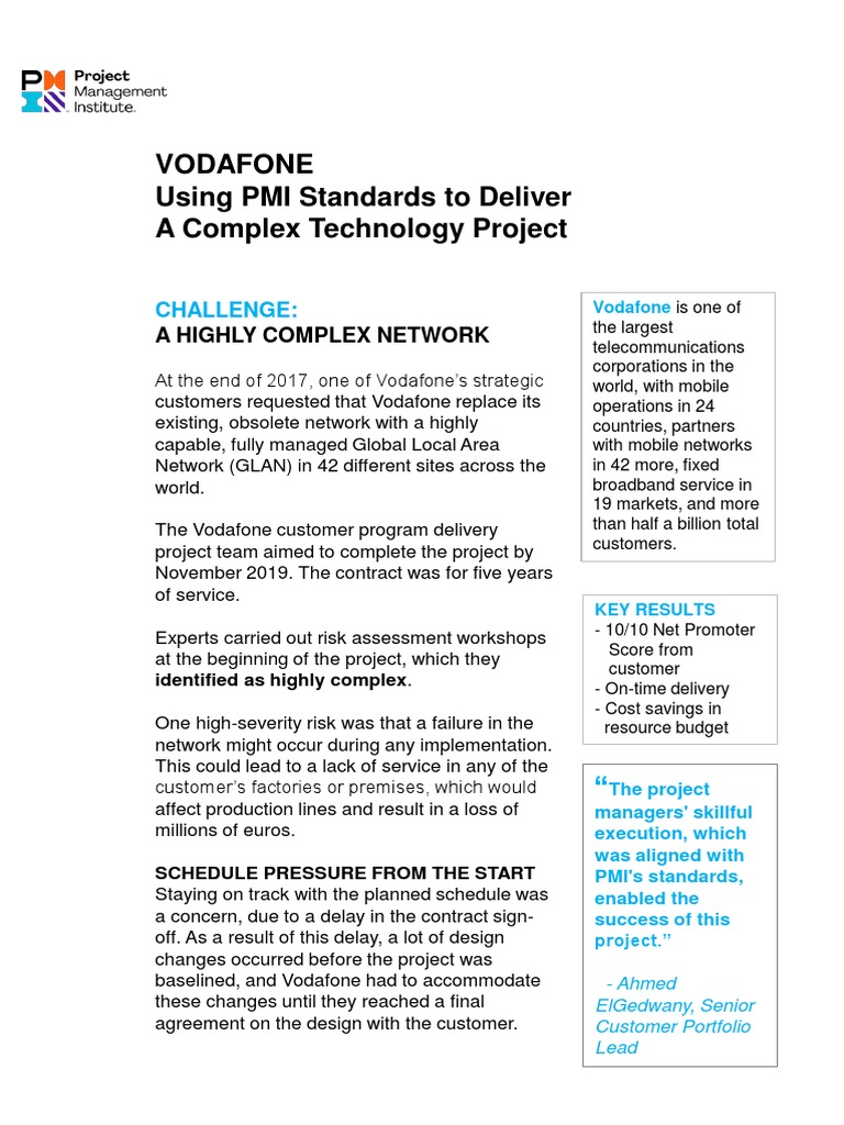 Vodafone Case Study | PDF | Project Management | Evaluation