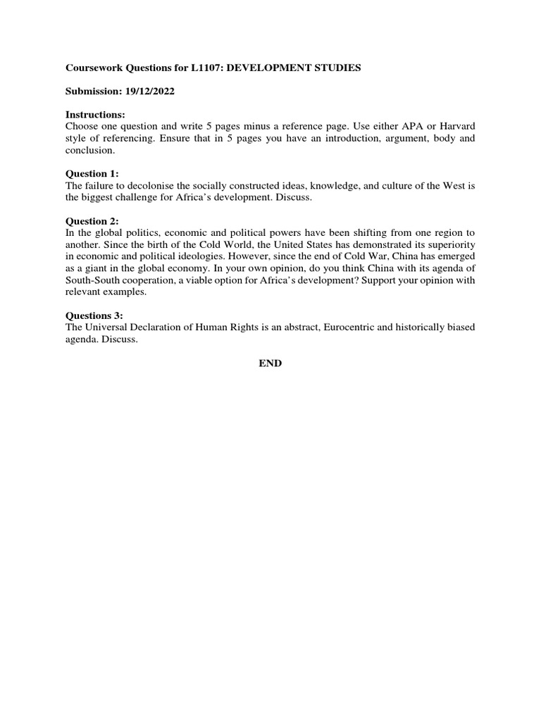 Coursework Questions For L1107 | PDF