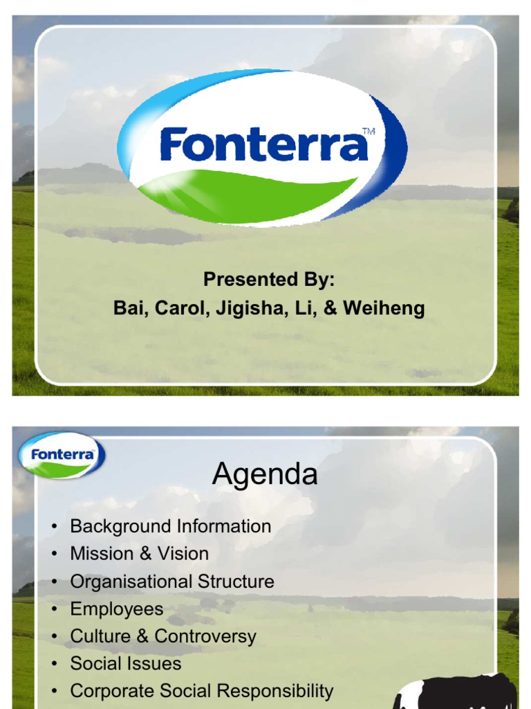 Fonterra Company Overview and Values | PDF | Natural Environment ...