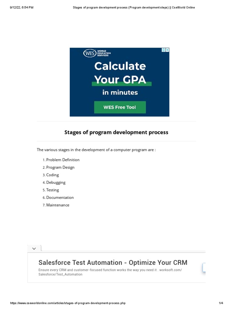 Stages of Program Development Process (Program Development Steps ... Stages of Program Development Process (Program Development Steps ...