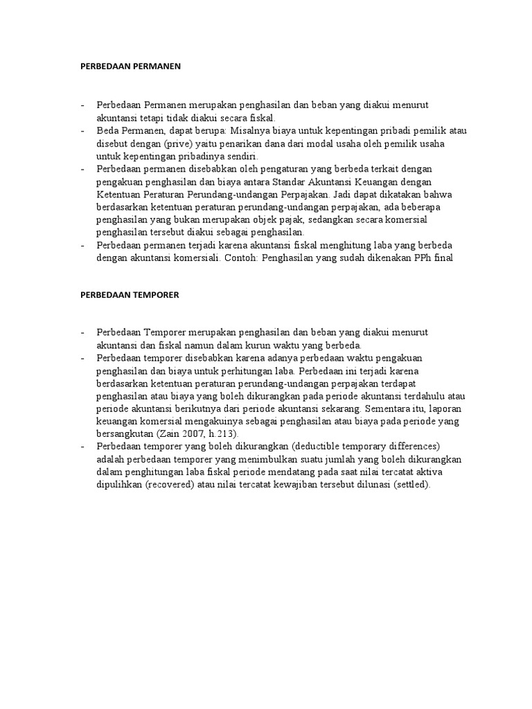 Perbedaan Permanen Dan Temporer | PDF