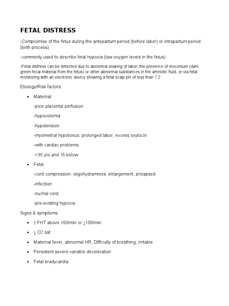 Fetal Distress | Childbirth | Pregnancy