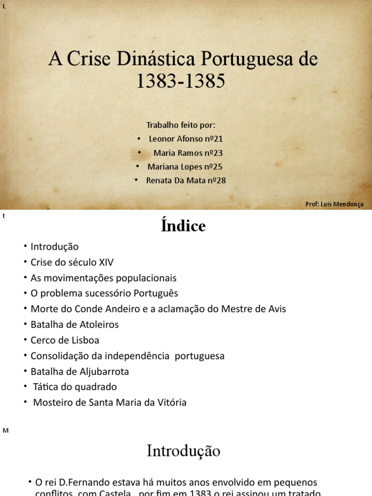 A Crise Dinástica Portuguesa de 1383-1385 | PDF | Portugal
