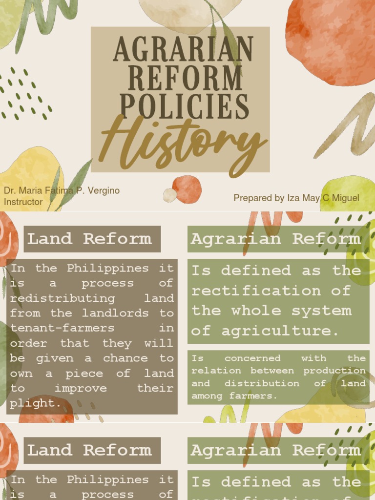 History of Agrarian Reform Policies | PDF | Philippines
