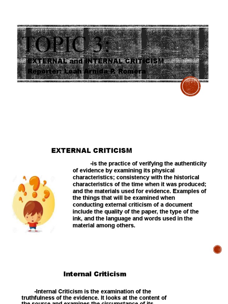 Topic 3 External and Internal Criticism | PDF