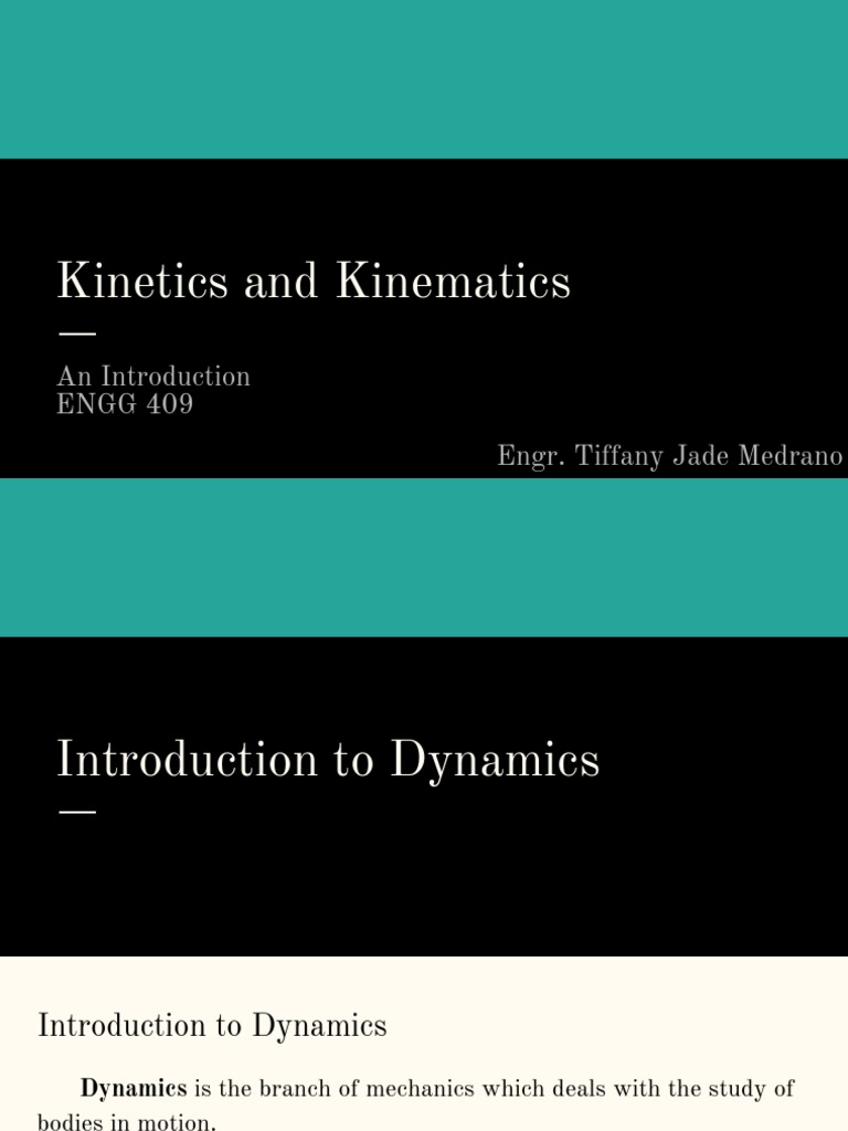 Introduction To Kinetics and Kinematics | PDF | Acceleration | Velocity