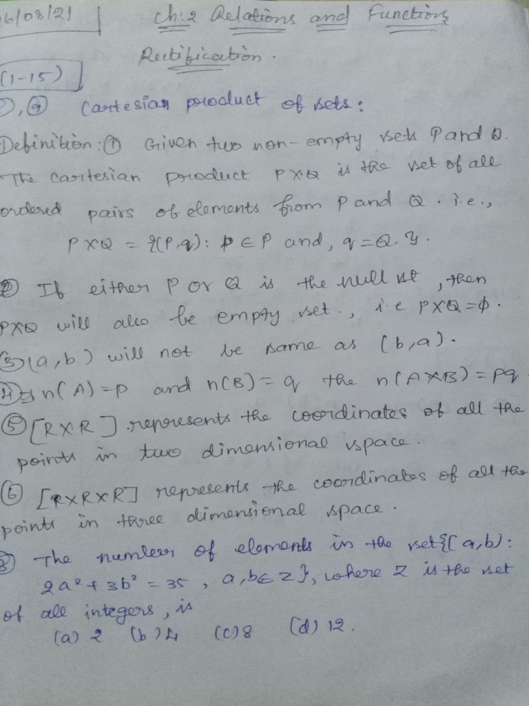 CH 2 Maths MCQ Rectification | PDF