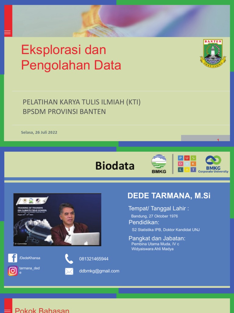Materi Eksplorasi Pengolahan Data - KTI Banten-Compressed | PDF | Errors And Residuals ...