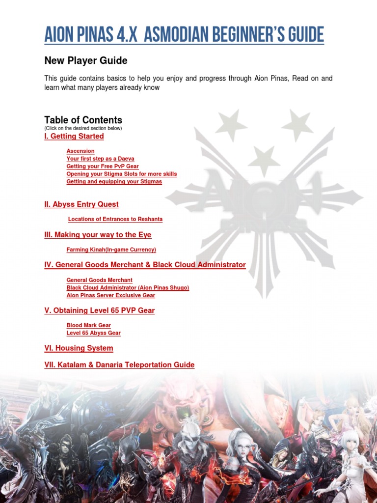 AION PINAS 4.x ASMODIAN BEGINNER GUIDE | PDF | Role Playing Video Games