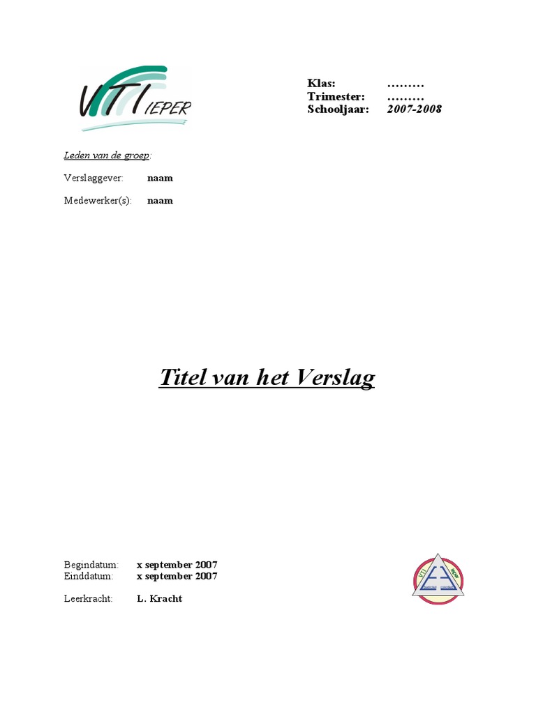Voorbeeld Verslag | PDF