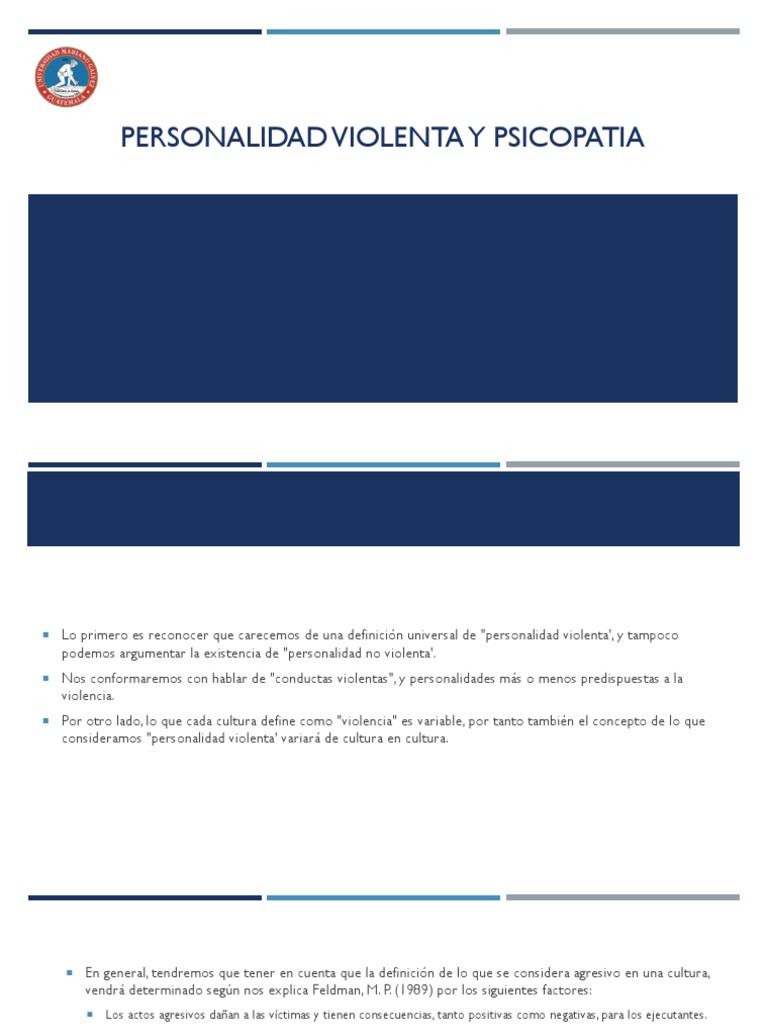 Personalidad Violenta y Psicopatía | PDF | Violencia | Invasión