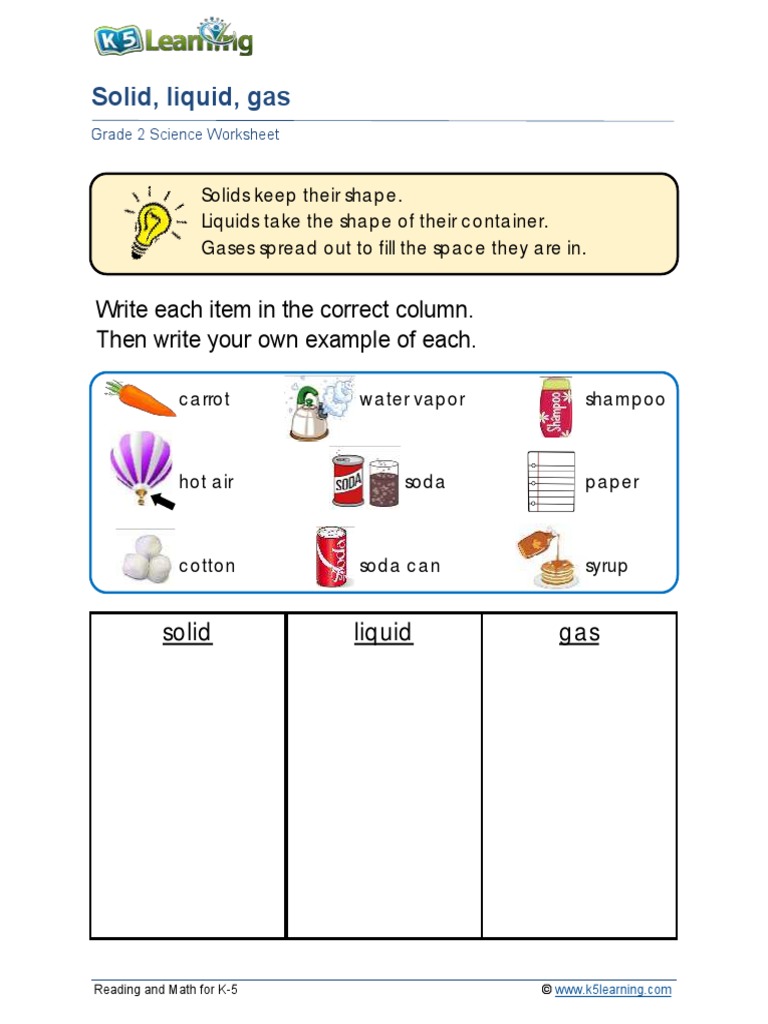 Grade 2 States of Matter C | PDF