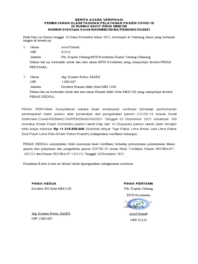 Form Tagihan Covid Ba Tahap 17 Pending Ke 2 | PDF