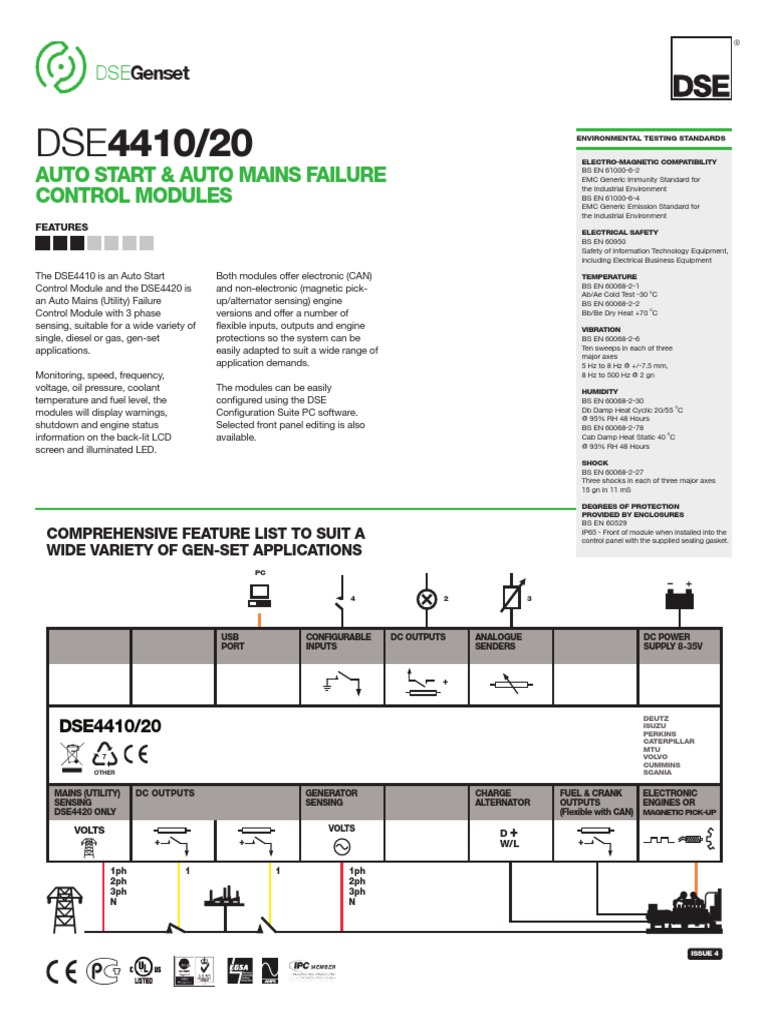 Data Sheet DSE4410-DSE4420 | PDF | Mains Electricity | Amplifier