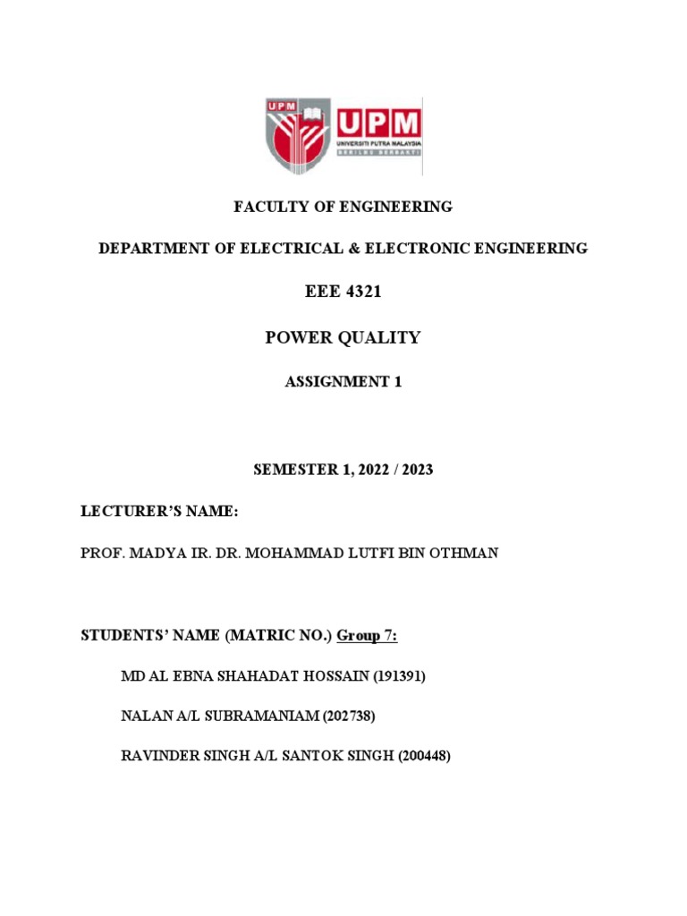 Assignment 1 Answer | PDF | Direct Current | Power Inverter