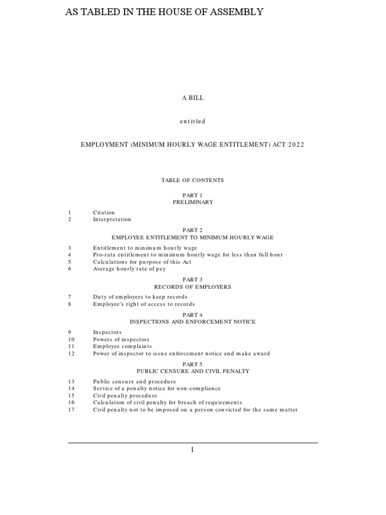 Minimum Wage Bill | PDF | Employment | Wage