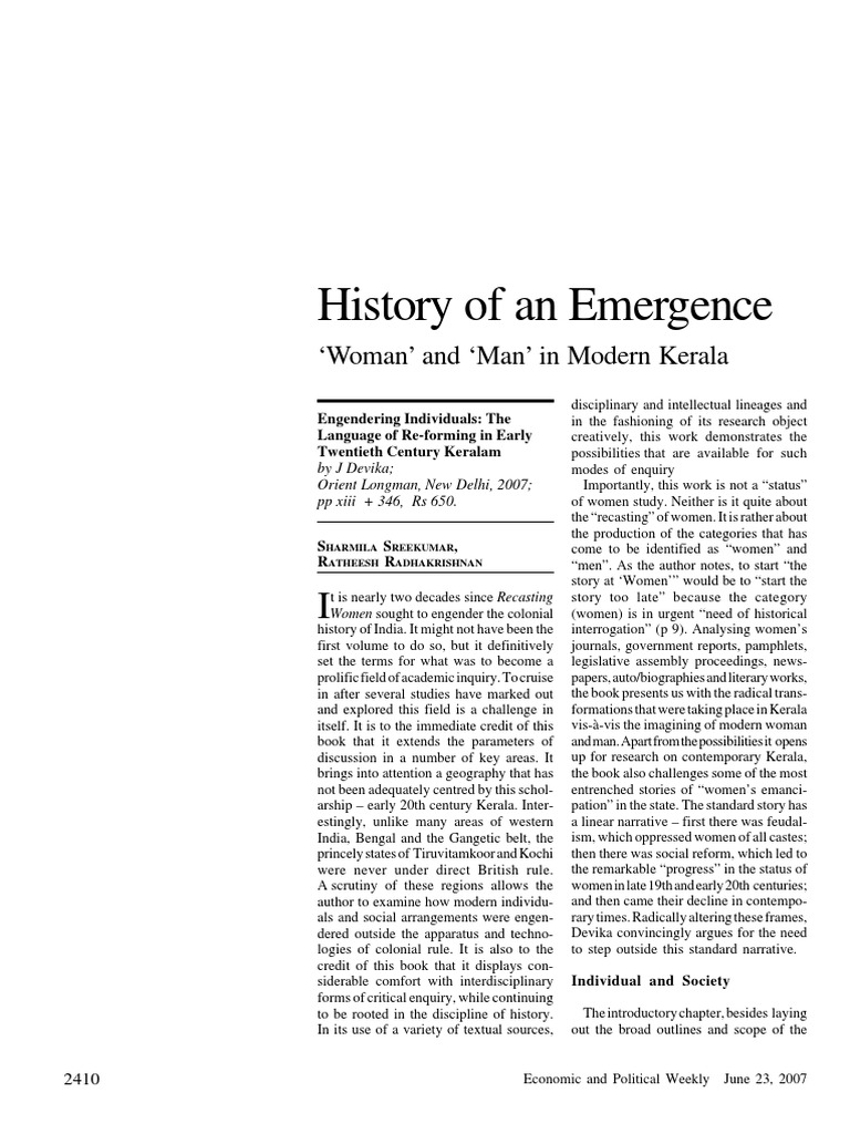 Engendering Gender in Early Kerala | PDF | Gender | Gender Studies