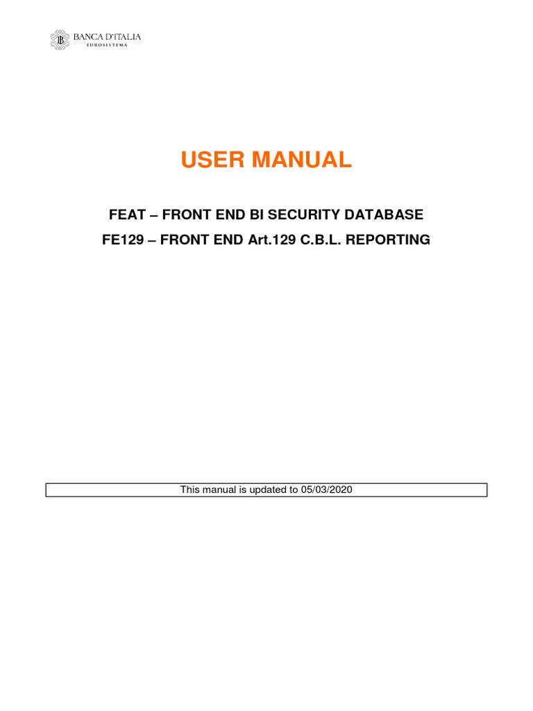 FEAT User Manual | PDF | Securities (Finance) | Databases