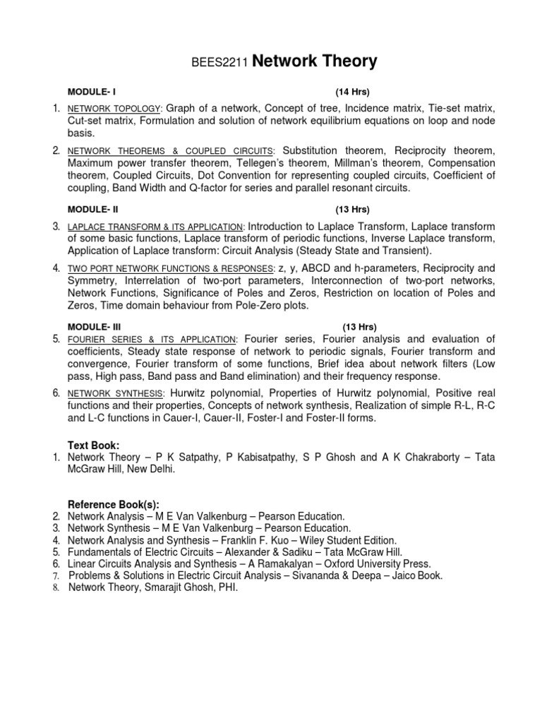 BEES2211 | PDF | Network Analysis (Electrical Circuits) | Laplace Transform