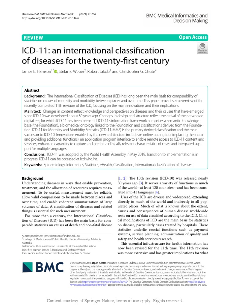 ICD-11 An International Classification of Diseases | PDF | Clinical ...