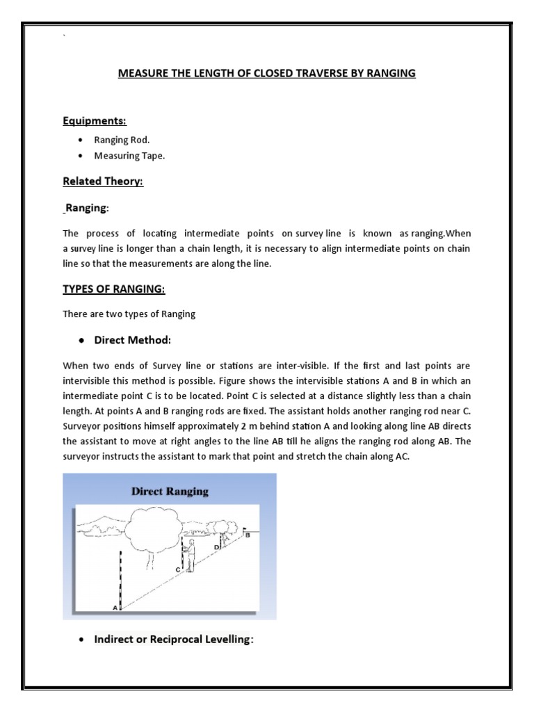 Measure The Length of Closed Traverse by Ranging | PDF | Surveying ...