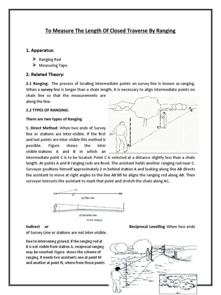 The Length of Closed Traverse Is Measuring by Ranging | PDF | Surveying | Metrology