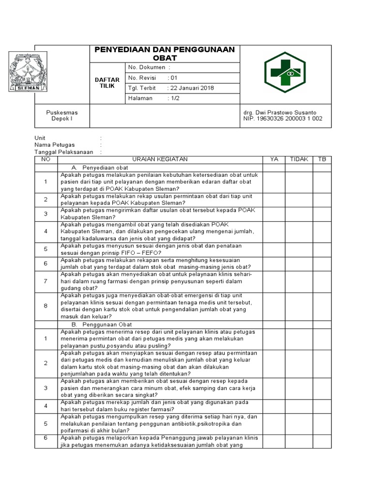DT PENYEDIAAN, PENGGUNAAN OBAT Fixed | PDF