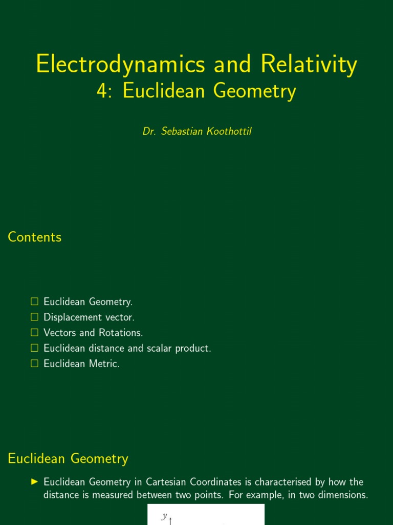 Euclidean Geometry Pdf Euclidean Vector Cartesian Coordinate System