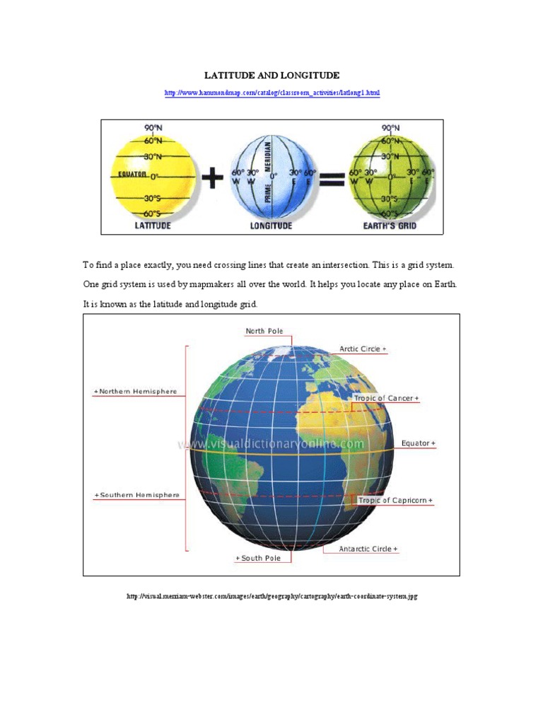 Latitude and Longitude | Download Free PDF | Equator | Longitude
