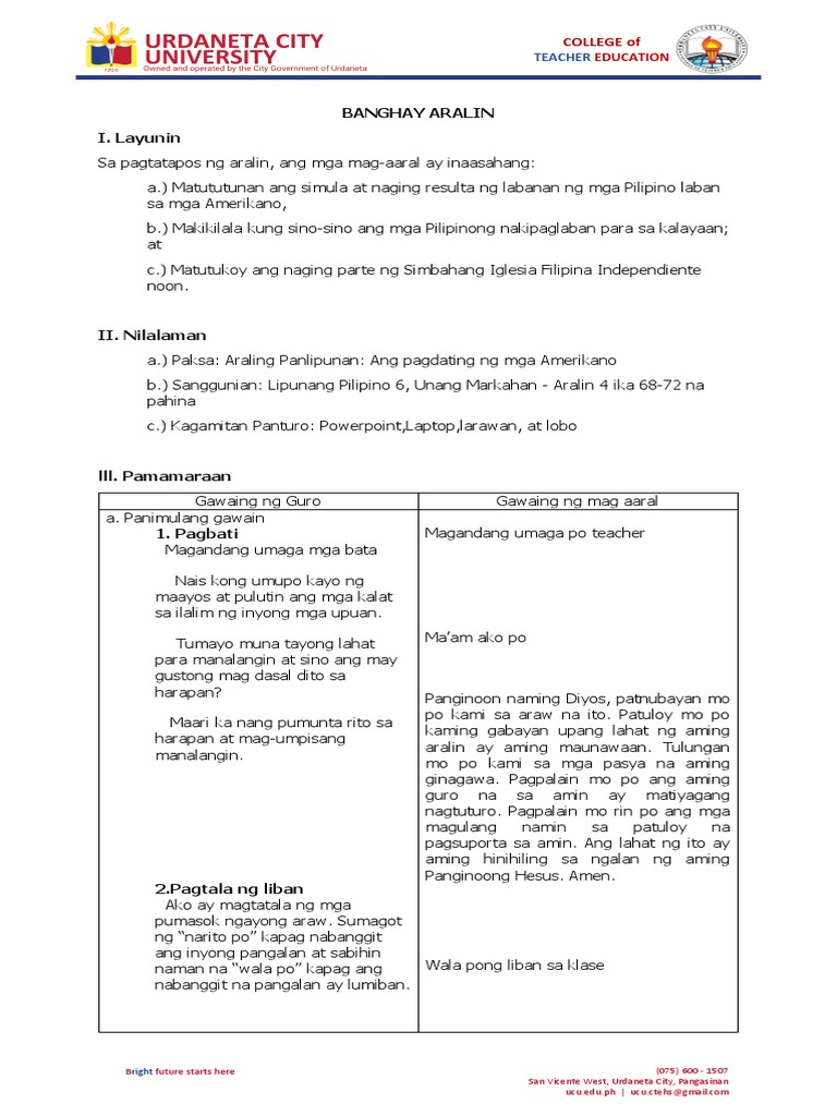 Lesson Plan Kay Sir Vic | PDF