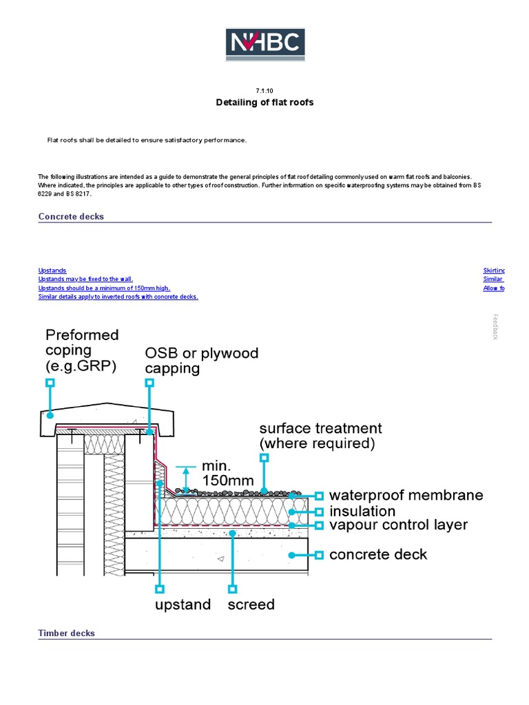 Detailing of Flat Roofs: Concrete Decks | PDF