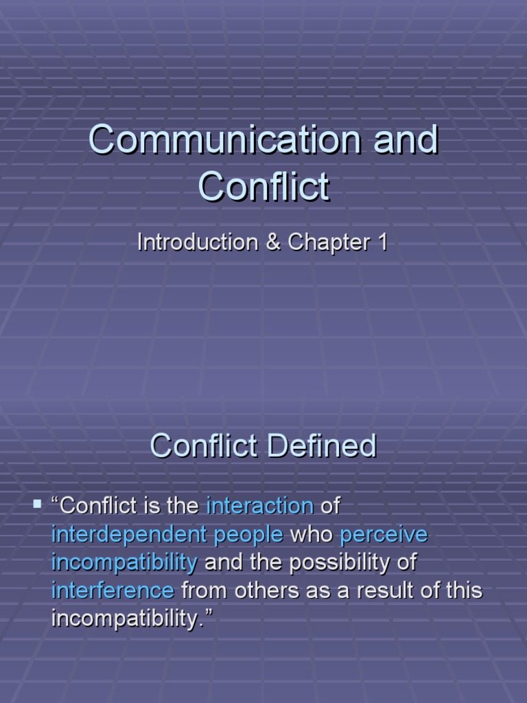 Ch01 Communication and Conflict | PDF | Communication | Perception