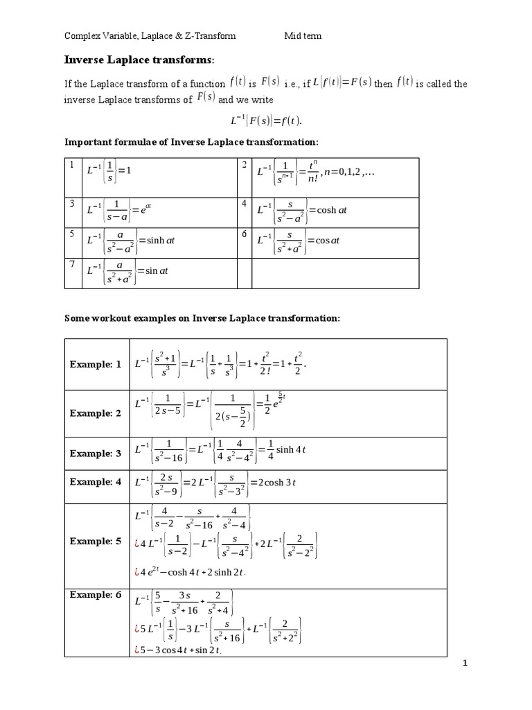 Math3 - Inverse Laplace Transform-Fall22-23 | PDF | Laplace Transform | Theoretical Physics