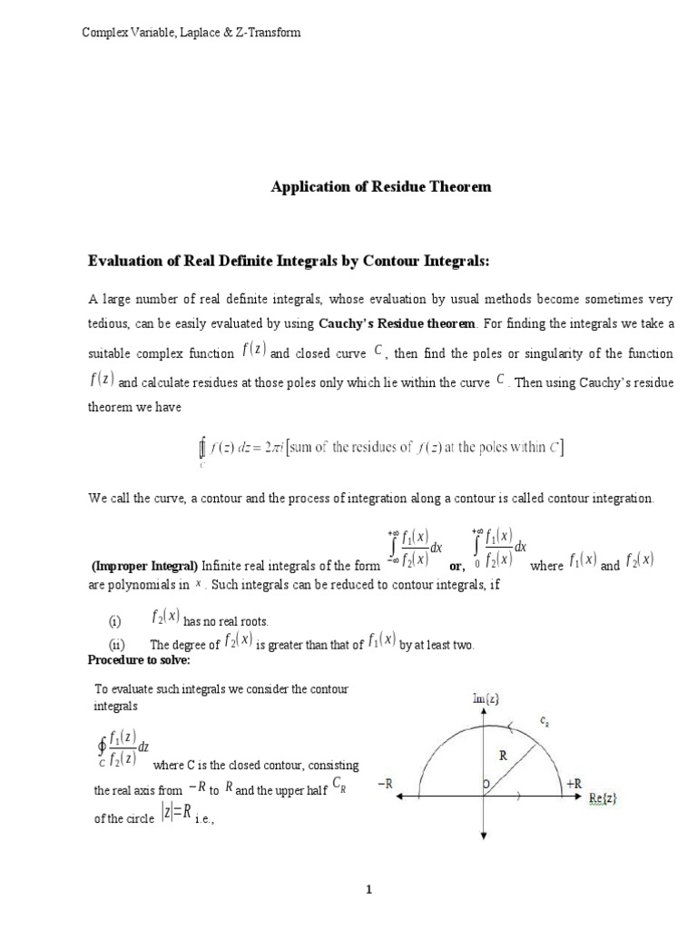Math3 - CH - CRT Application and Laurent Series - Fall22-23 | PDF | Integral | Mathematical Analysis