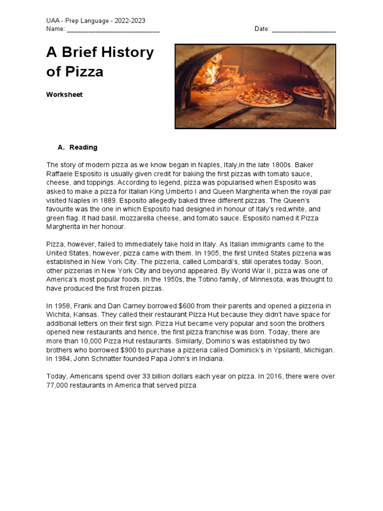 A Brief History of Pizza | PDF | Pizza | Cuisine