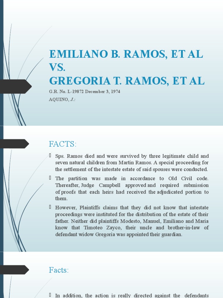 Ramos Vs Ramos | PDF