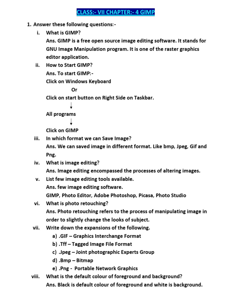 class 7 Chapter-4 | PDF | Image Editing | Imaging