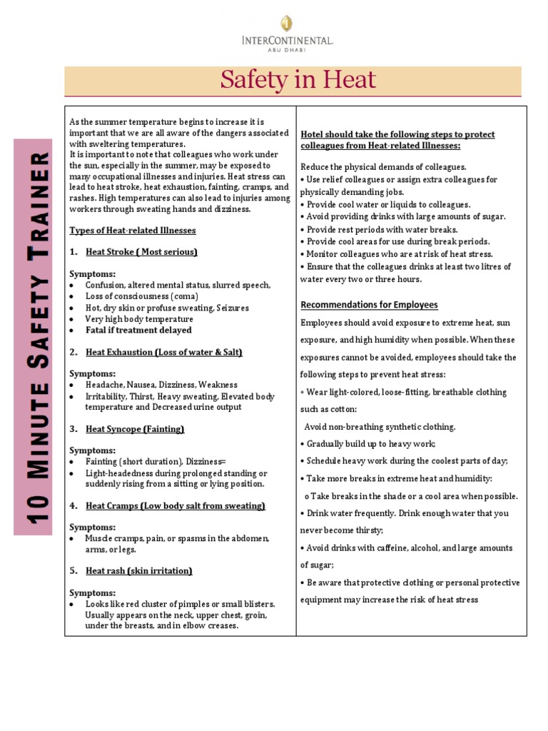 Safety in Heat Training | PDF | Hyperthermia | Hypothermia