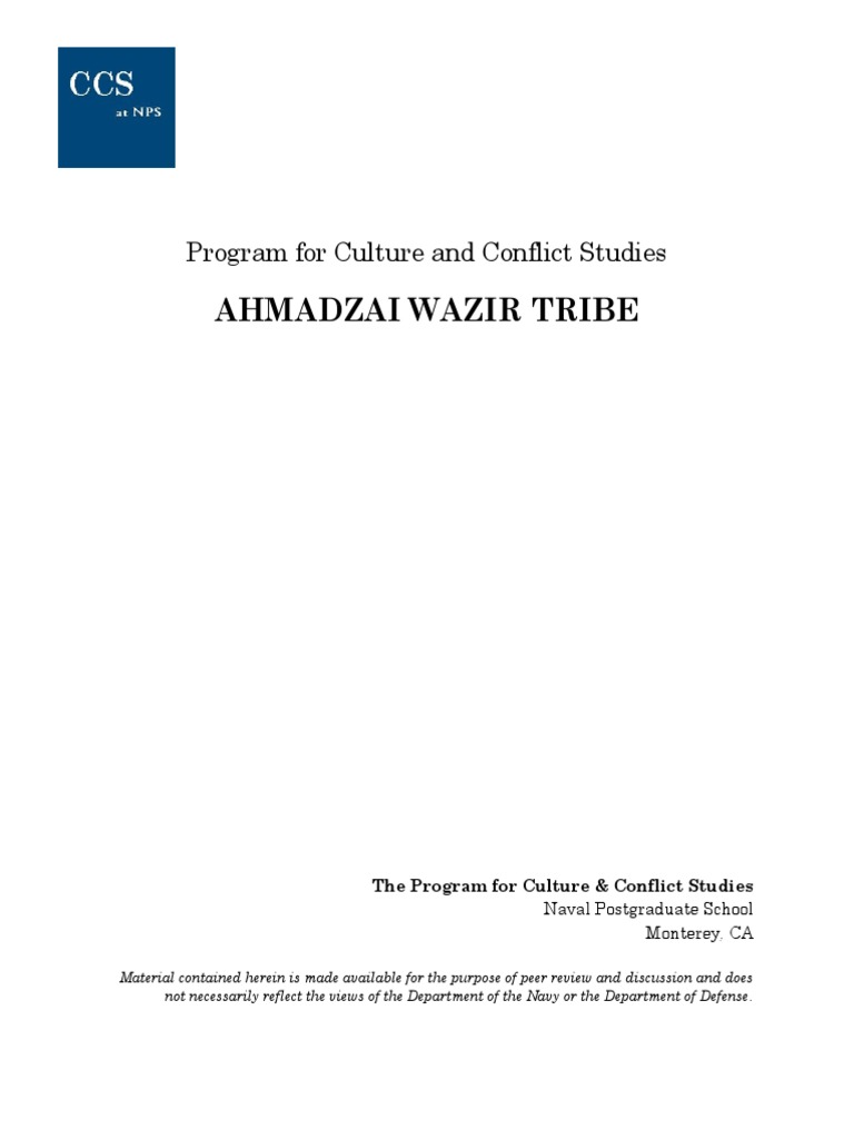 Ahmadzai Wazir | PDF | Federally Administered Tribal Areas