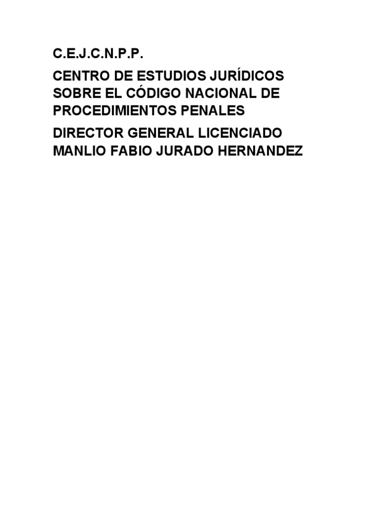 Centro de Estudios Juridicos Sobre El CNPP | PDF | Relaciones personales, crianza y desarrollo ...
