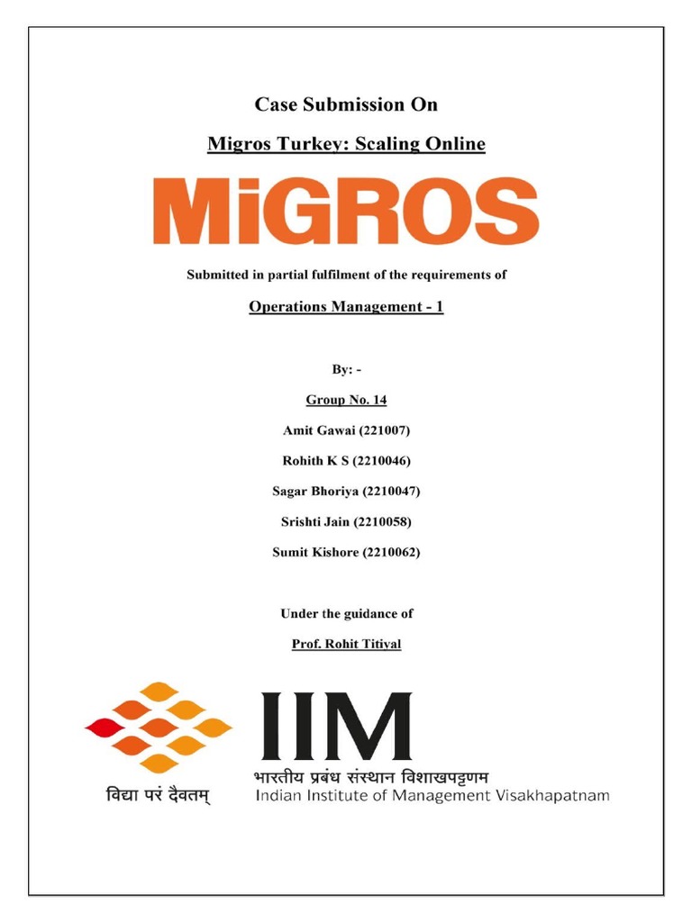 Sec A - Group 14 - Migros Turkey - Scaling Online Operations | PDF | Online Shopping | Retail