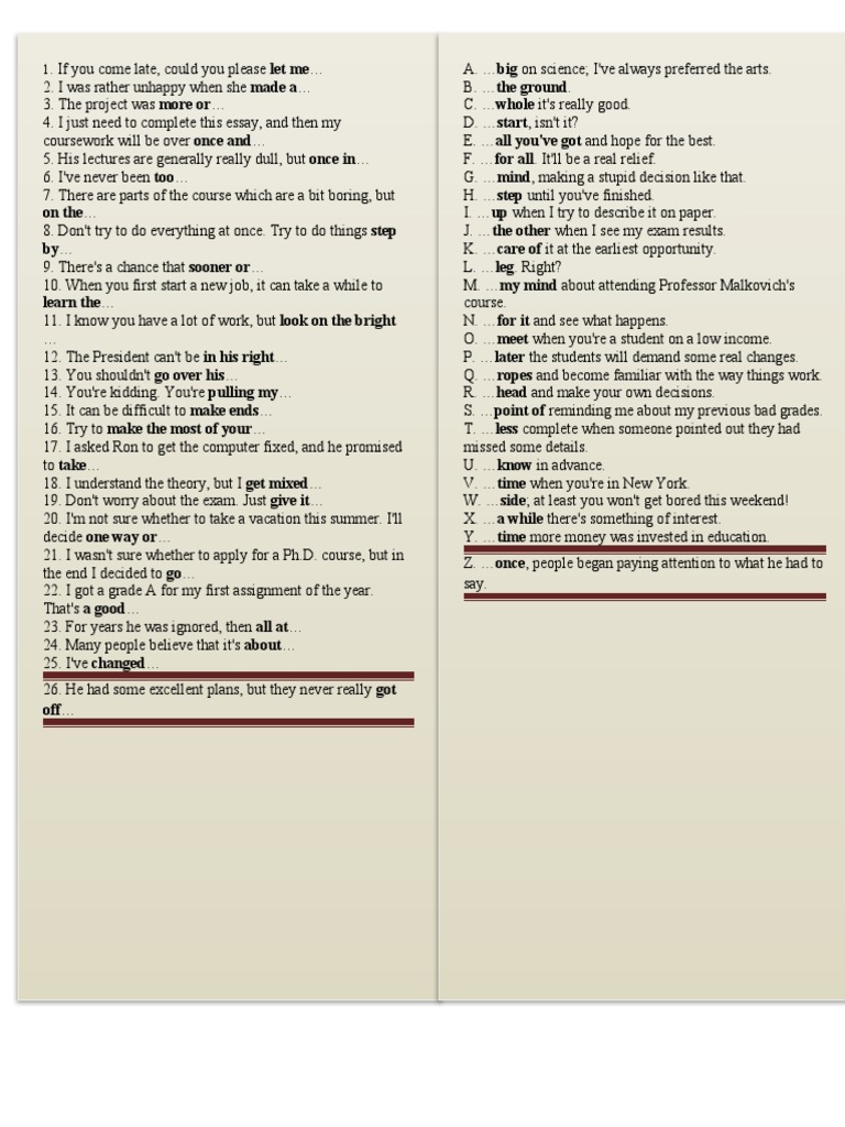 Voc Idioms and Expressions 3 TOEFL | PDF | Language Arts & Discipline