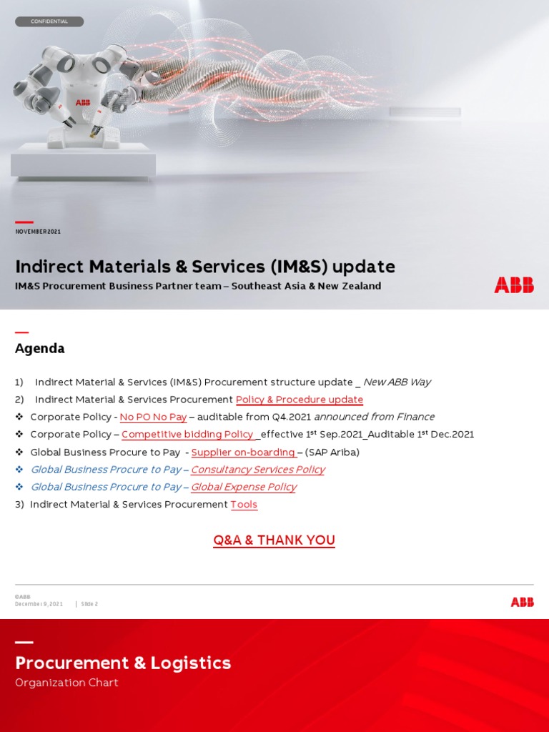 Indirect Material & Services (Im&s) Update - South East Asia - Q ...