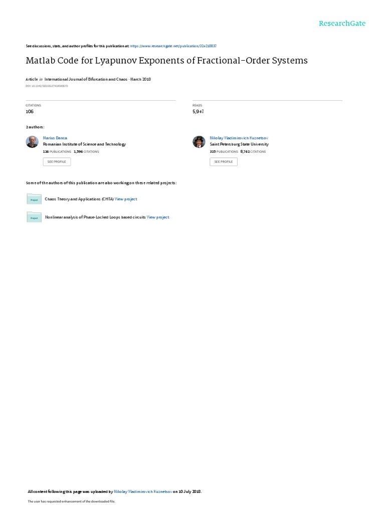 2018 IJBC Matlab Lyapunov Exponents Fractional Order Systems | PDF ...