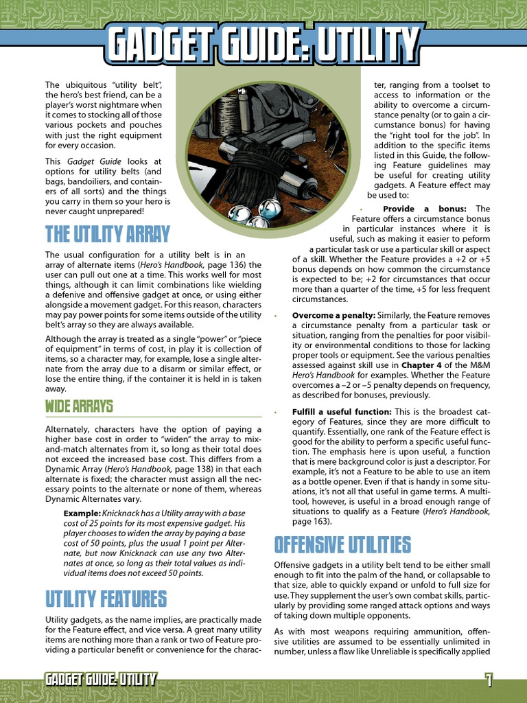 Mutants & Masterminds 3e - Gadget Guide - Utility | PDF | Copyright | License