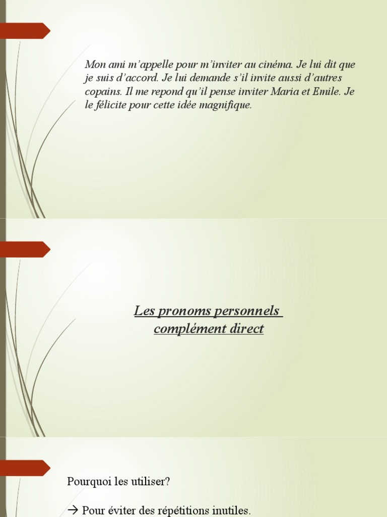 Les Pronoms Personnels COD Et COI | PDF