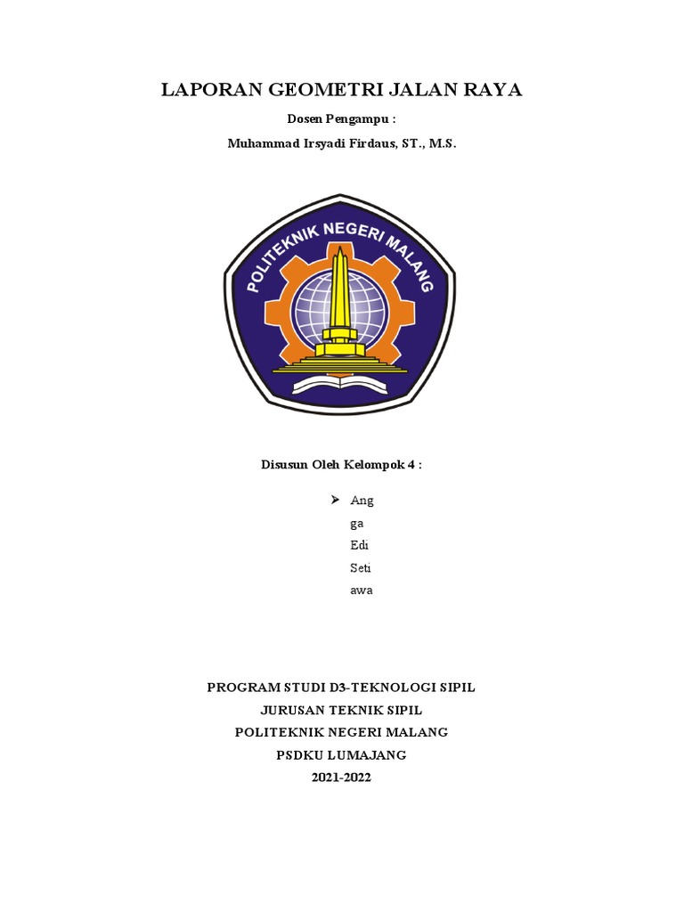 Geometri Jalan Raya Laporan Praktikum Pdf