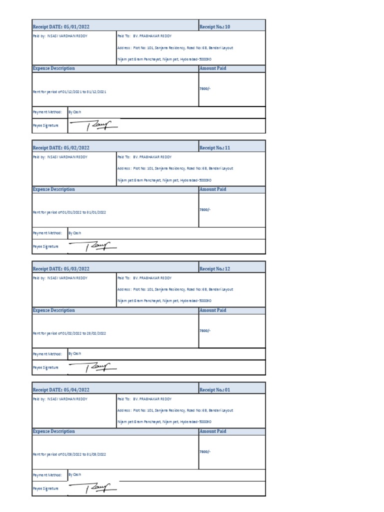 Rent Receipt | PDF | Payments | Receipt