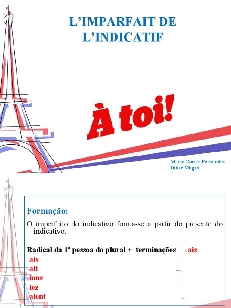 L'imparfait de L'indicatif | PDF | Arts du langage et discipline
